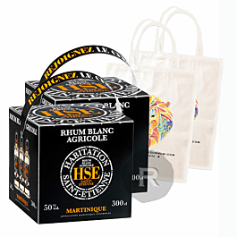 HSE - Rhum blanc - Lot de 2 cubis + 2 Tote Bag Lion offerts - 6L - 50°